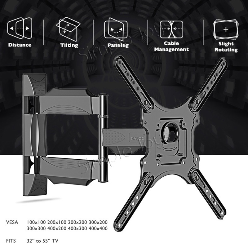 Full Motion Swivel TV Wall Mount Bracket For 32-55 Inch | Shopee Singapore