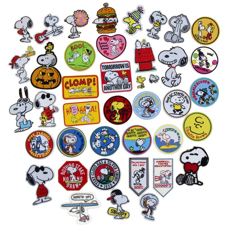 Snoopy Dog Series Styles All Embroidered Cloth Stickers Clothes Badges ...
