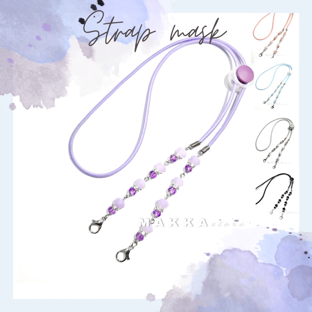 Strap Mask Beads Full Color Connector/ Necklace Mask Beads/ Hijab Mask ...