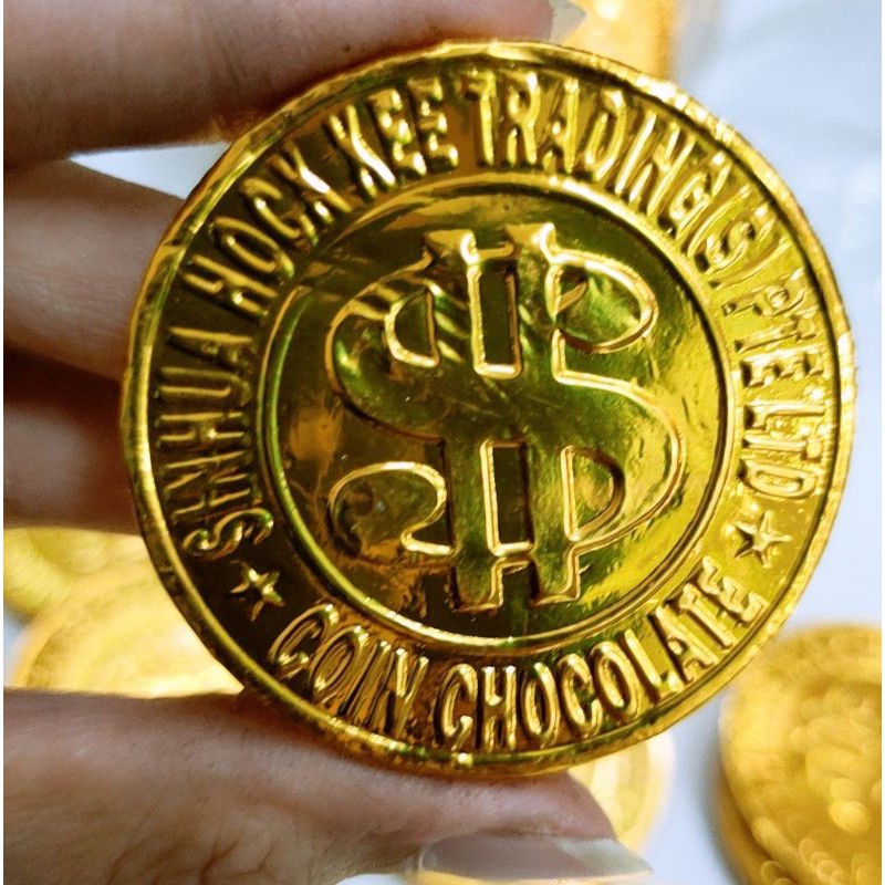 [6 pieces] Jumbo Big Size Halal Golden Coin Chocolate / Gold Coin ...