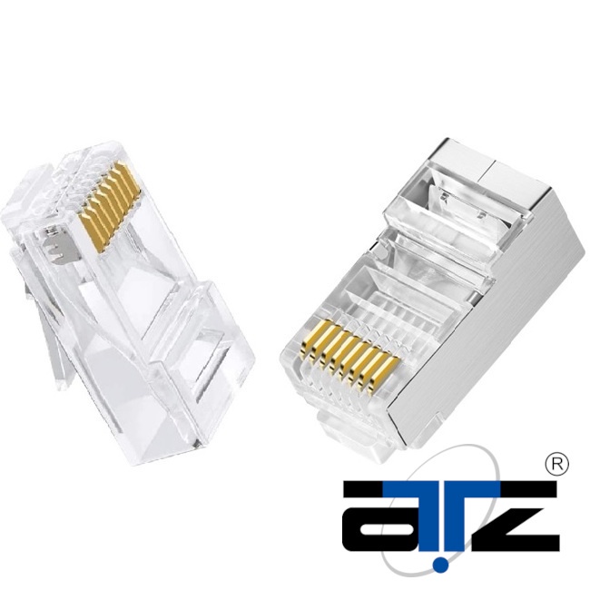 ATZ RJ45 Cat 6/Cat 6A (Unshielded/Shielded) with (Loadbar (LB)/Pass Through (PT)) Plug, Cat 6 ...