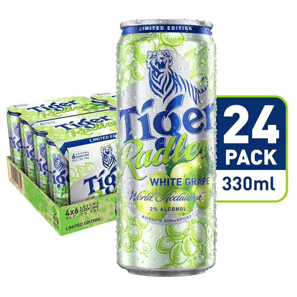 Tiger Radler White Grape Can 330ml (Pack of 24) | Shopee Singapore