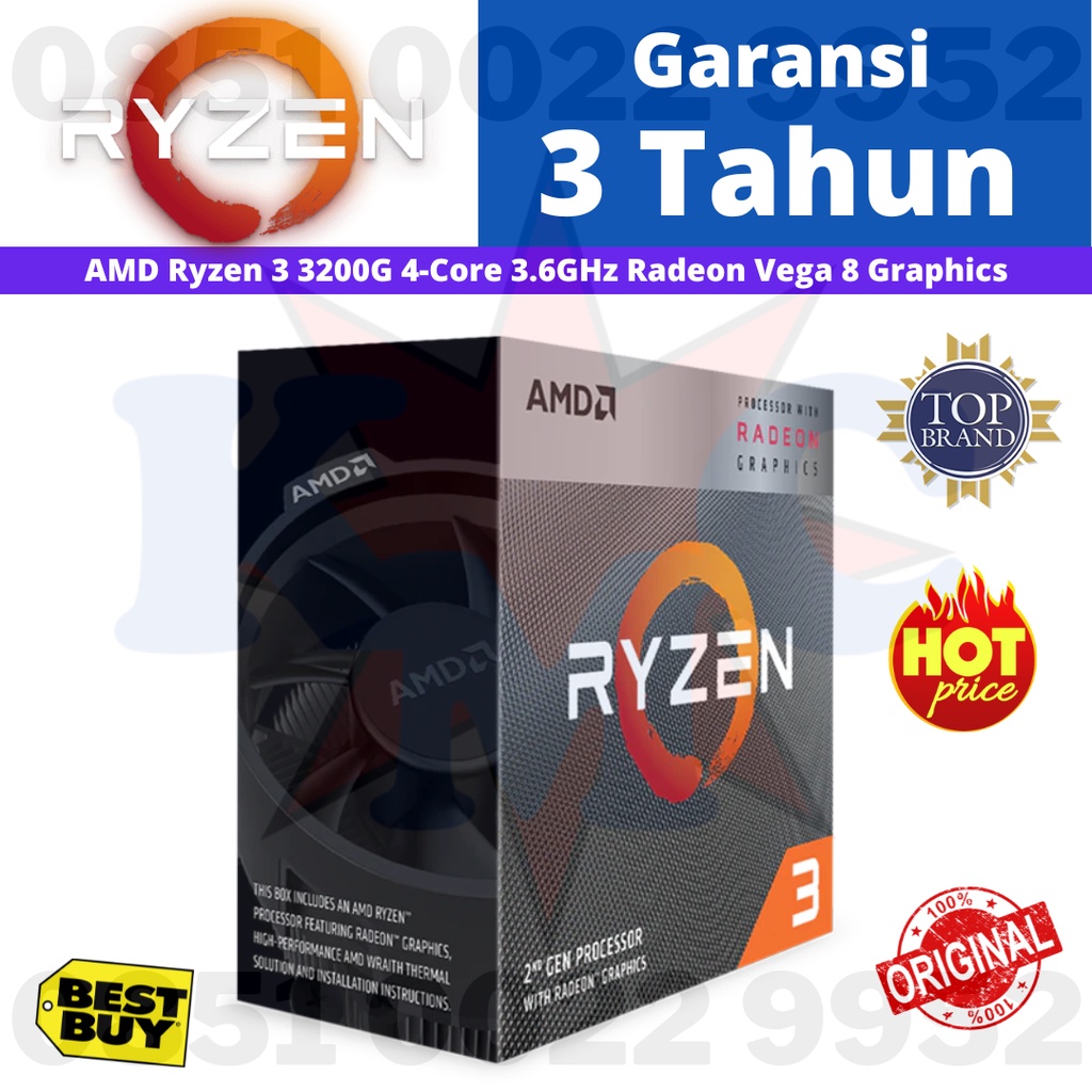 Processor AMD RYZEN 3 3200G 3.6Ghz Up To 4.0Ghz Cache 4MB AM4 [Box] - 4 ...