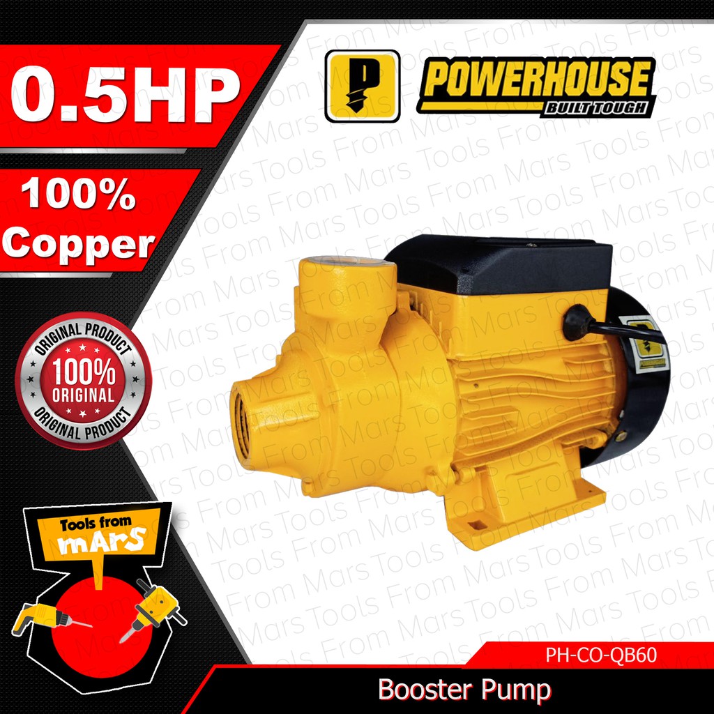 POWERHOUSE Booster Pump 0.5HP 100% Copper PH-CO-QB60 •TFM• | Shopee Singapore