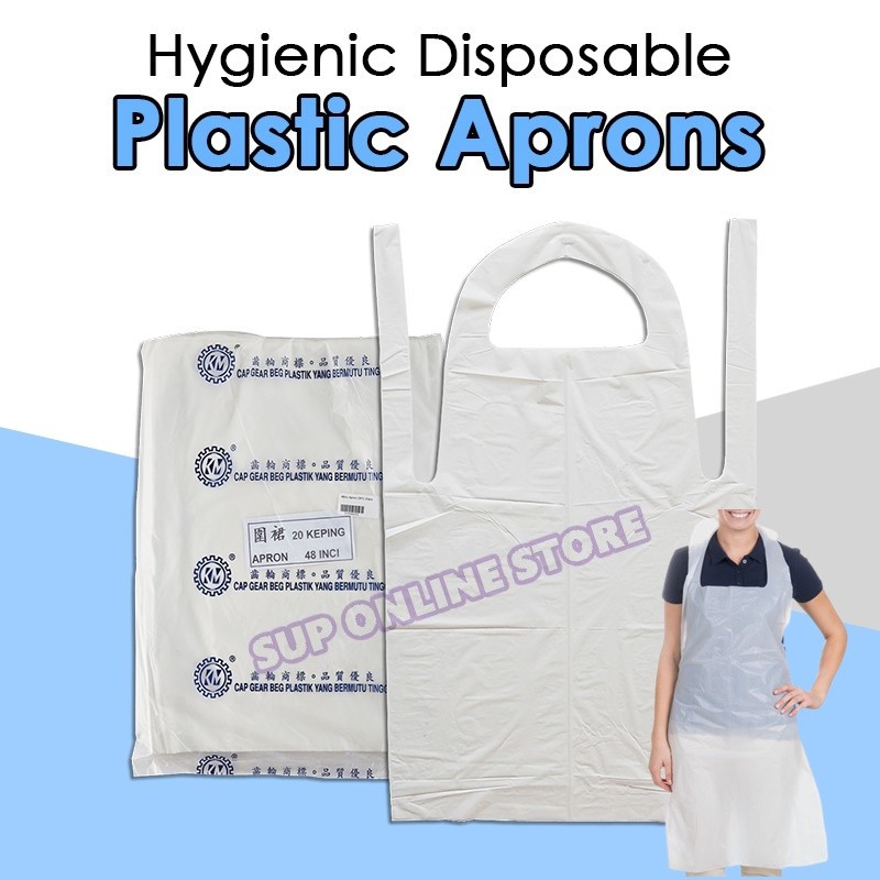 Disposable Plastic Apron (20pcs) / Apron Plastic Pakai Buang Disposable ...