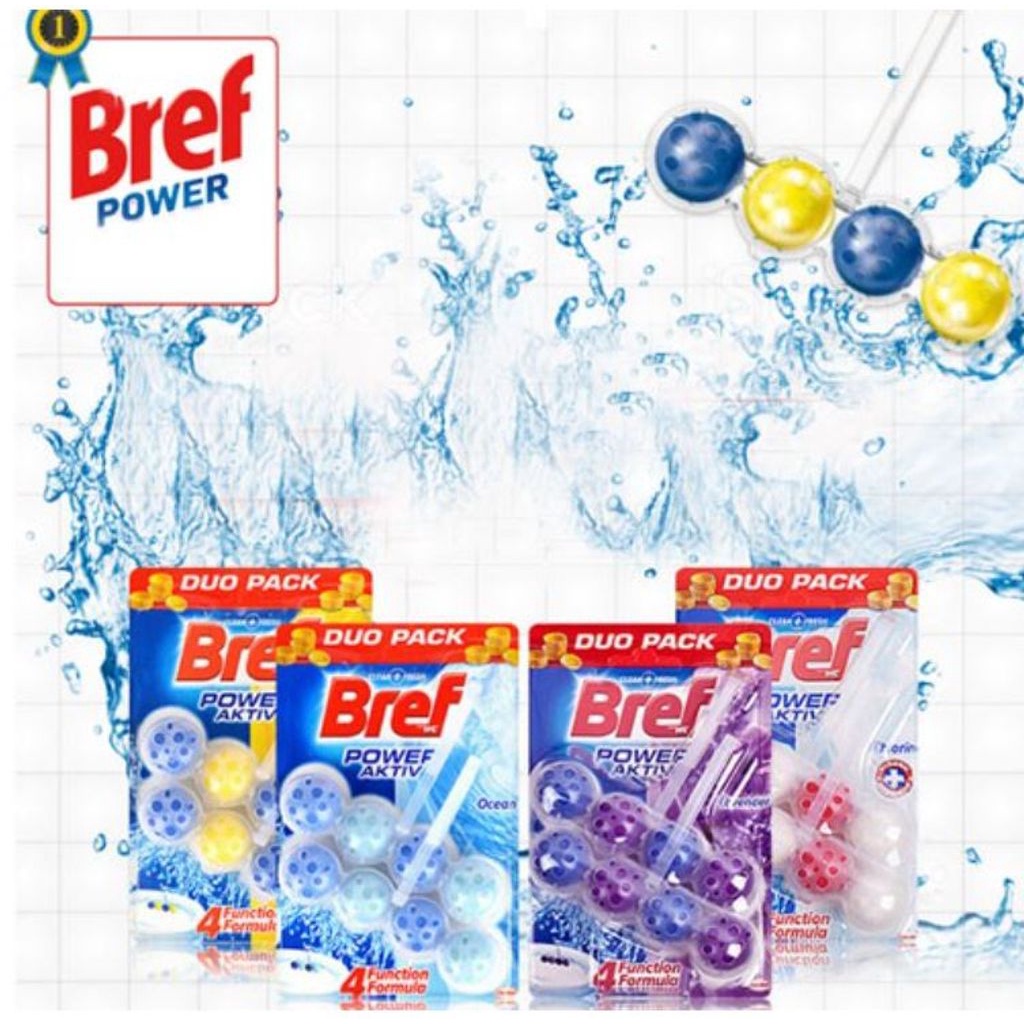 BREF duo power active Toilet Cleaner Bowl 5-10 Pack / Bathroom scent ...