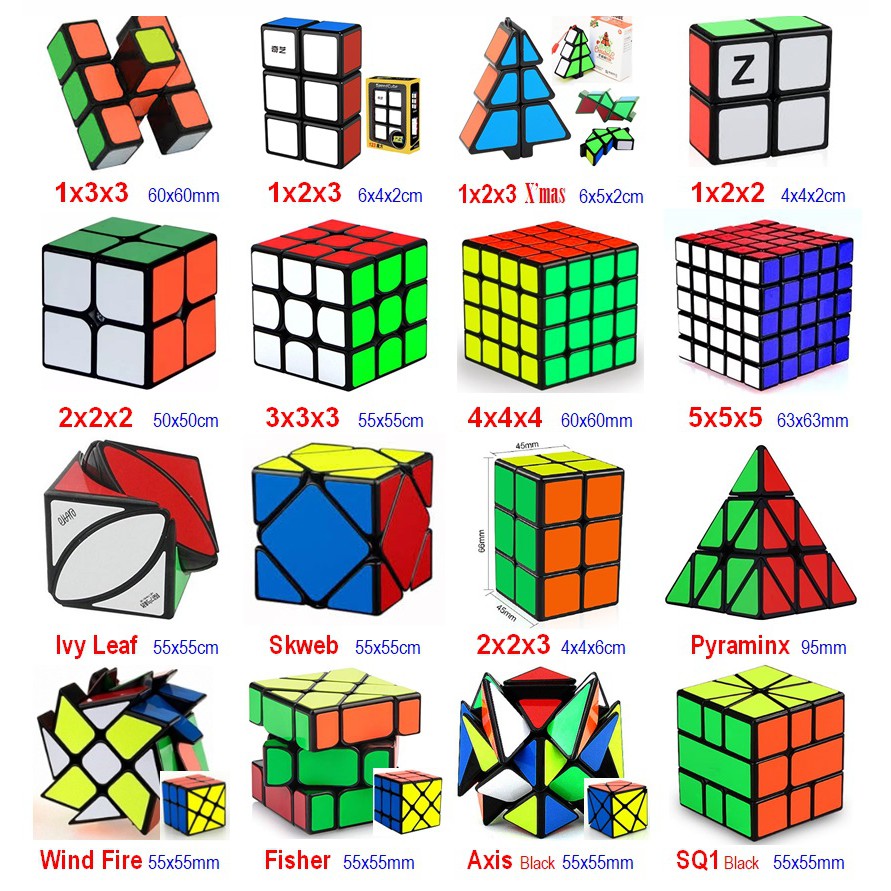 AM Black with Sticker Cube 2x2 3x3 4x4 5x5 Ivy Skweb 1x2x3 2x3x3 ...
