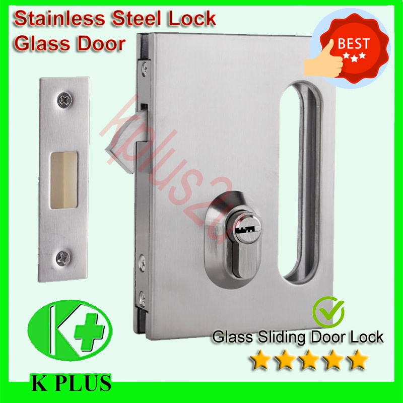 Glass Door Lock Square Tempered Glass Sliding Door Lock Kunci Pintu ...