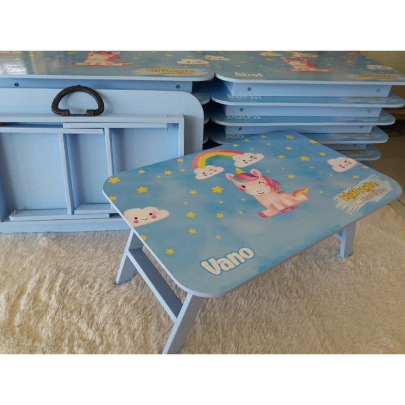 CHILDREN'S FOLDING STUDY TABLE WITH CHARACTER WOODEN LEGS |Children's ...