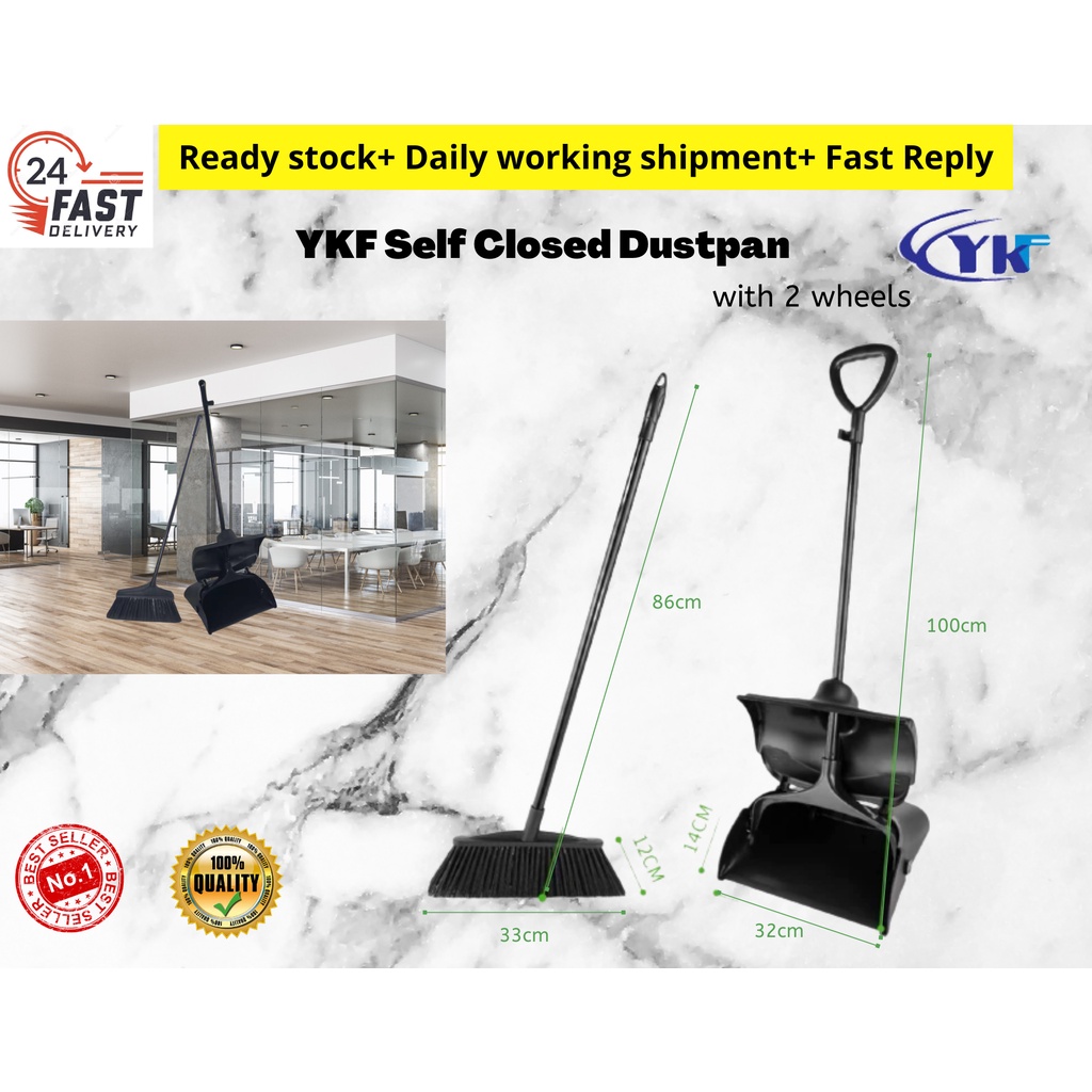 Handle Dust Pan with Cover Commercial Sweeper Self Closing Lobby ...