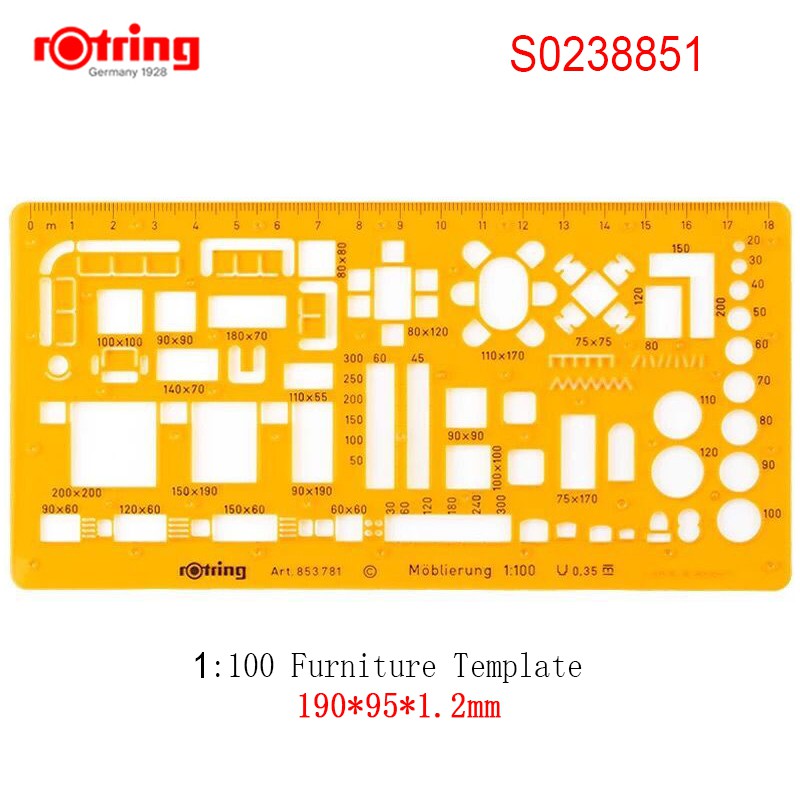 rotring Furniture Template 1:50/1:100 drawing tools ruler | Shopee ...