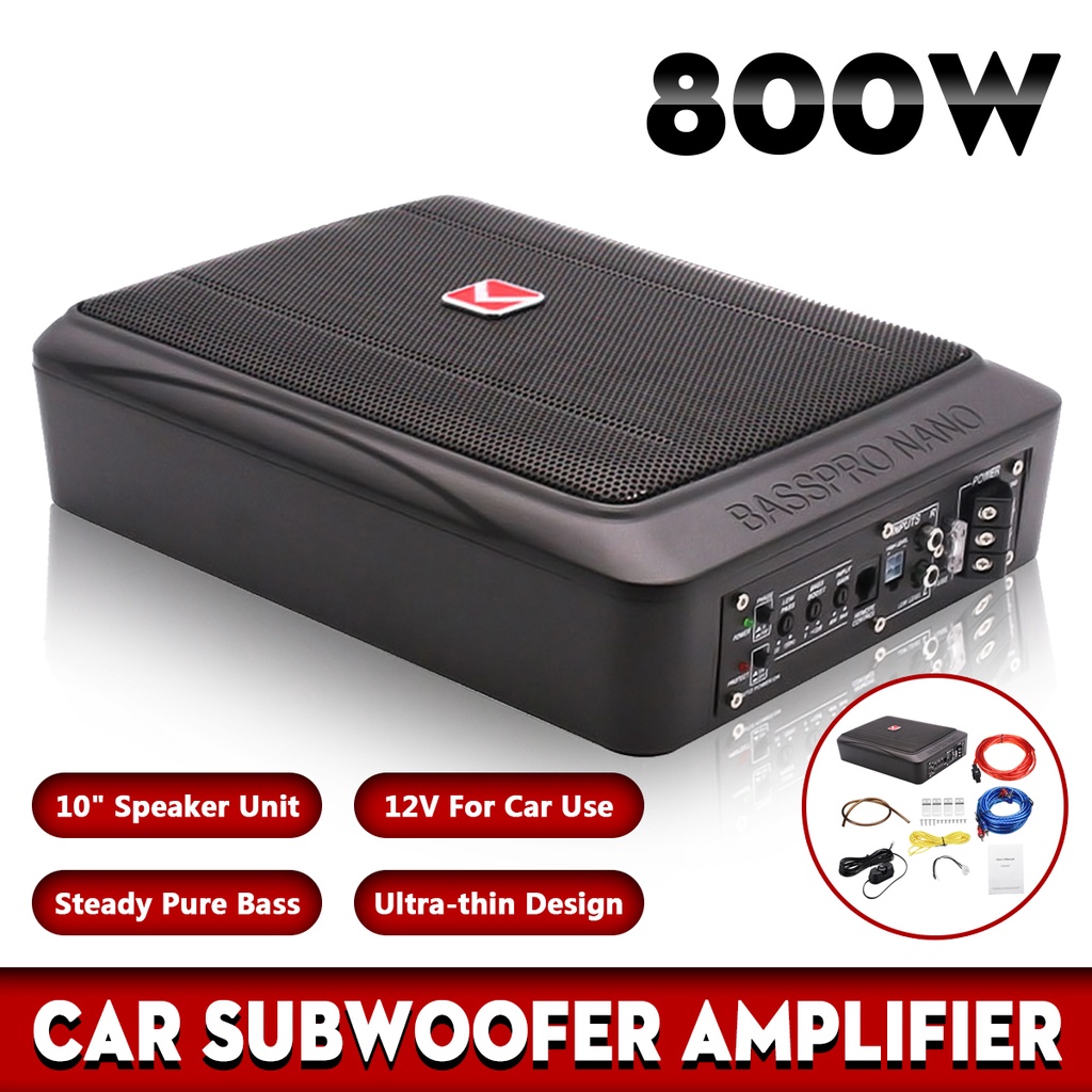 10inches bluetooth Car Amplifier 800W Subwoofer Car Audio Slim Under ...