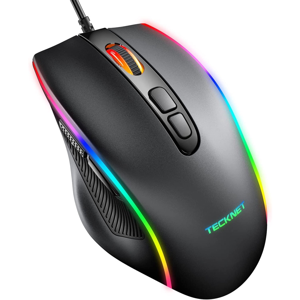 TECKNET Wired Gaming Mouse, RGB Mouse with Breathing LED,Programmable ...
