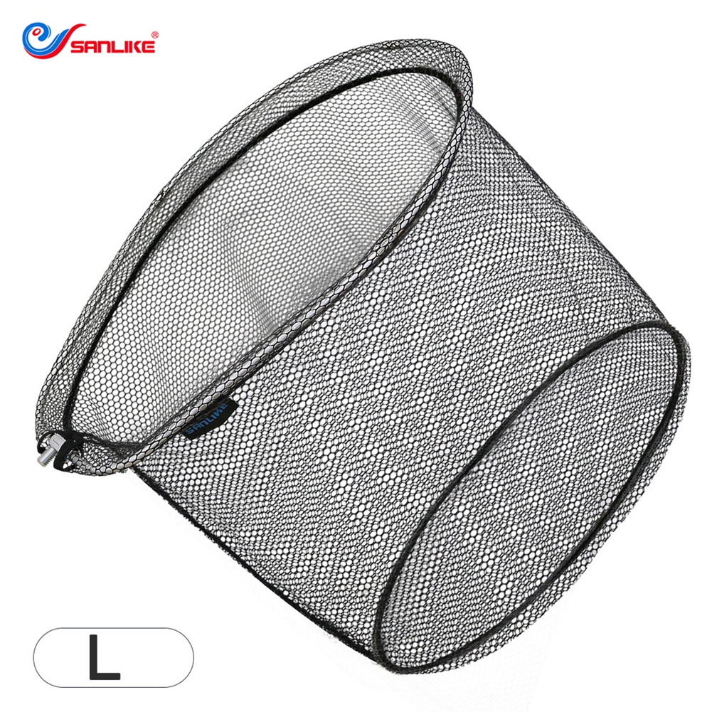 SANLIKE Portable Fishing Landing Net Collapsible Rubberized PE Mesh ...