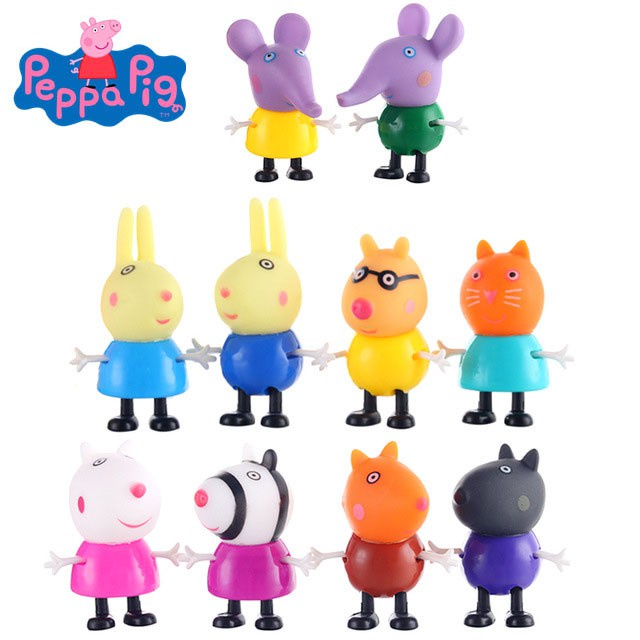 10 Pcs Peppa Pig George Dolls Set Action Figure Anime Toys Peppa Pig ...