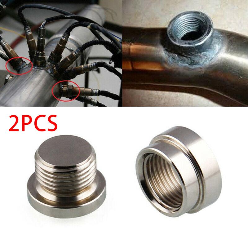 2pcs O2 Oxygen Sensor Stainless Steel Weld On Bung Plug Nut Cap ...
