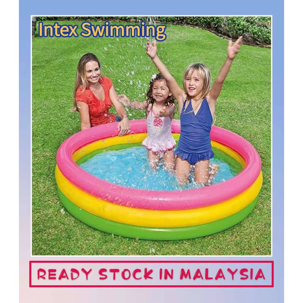 Intex Soft Inflatable Floor Portable Swimming Pool For Kids Kolam Renang For Kids/Family ...