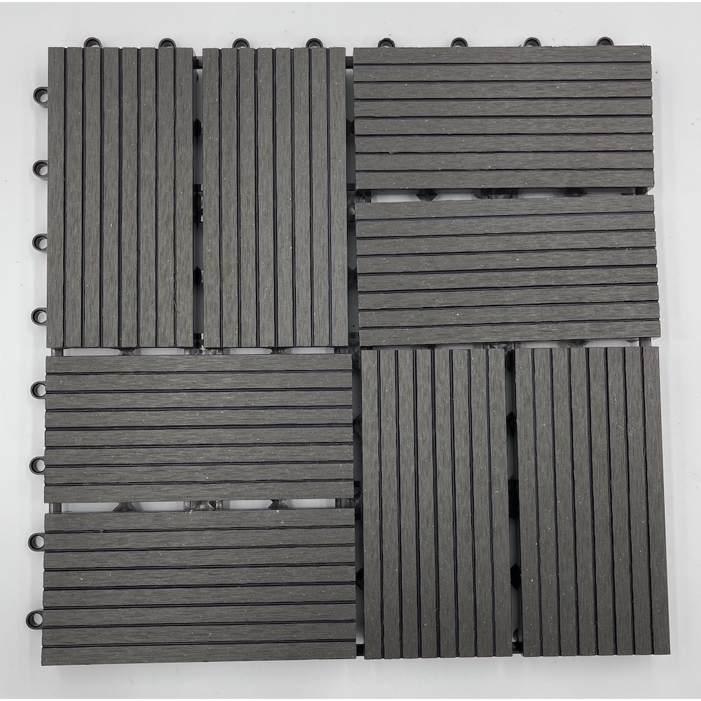 WPC Wood Plastic Composite DIY Interlock Decking Floor Tiles Slabs, New ...