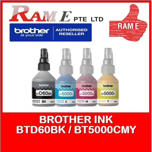 [ORIGINAL] Brother Ink Bottle BTD60 BTD 60 Black / BT5000 BT 5000 Cyan ...