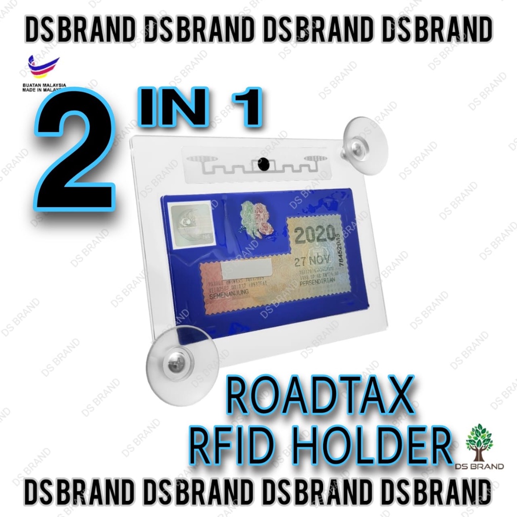 2 in 1 Car Roadtax / Puspakom + RFID Holder 2 Suction cups / 路税和RFID架 ...