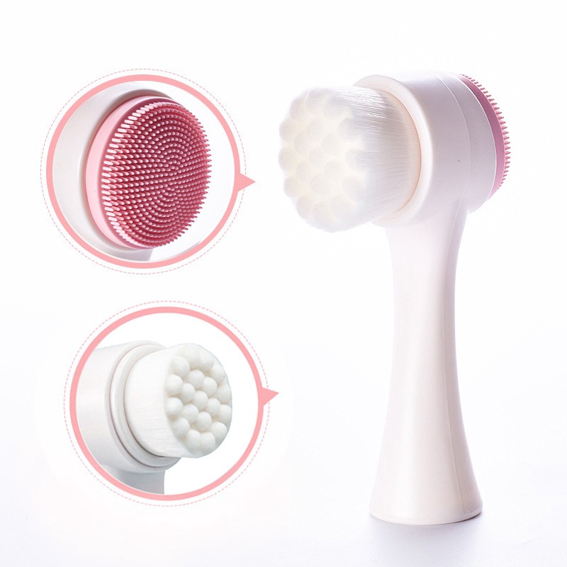3D Facial Cleanser Brush/Double Sided/Soft Silicone/For Face Washing ...