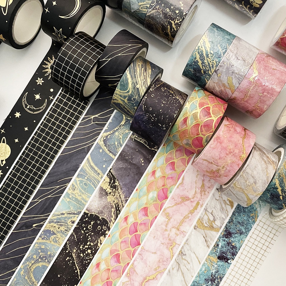 3Pcs/set Bronze Geometry Pastal Washi Tape Plaid Masking Tape Colorful ...