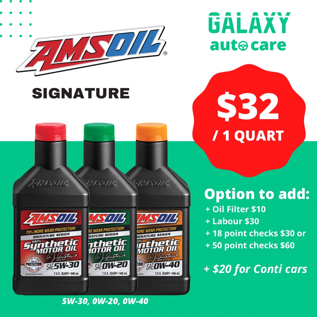 1 Quart AMSoil Signature Engine Oil 0W-20 / 5W-30 / 0W-40 @ $32 NETT ...