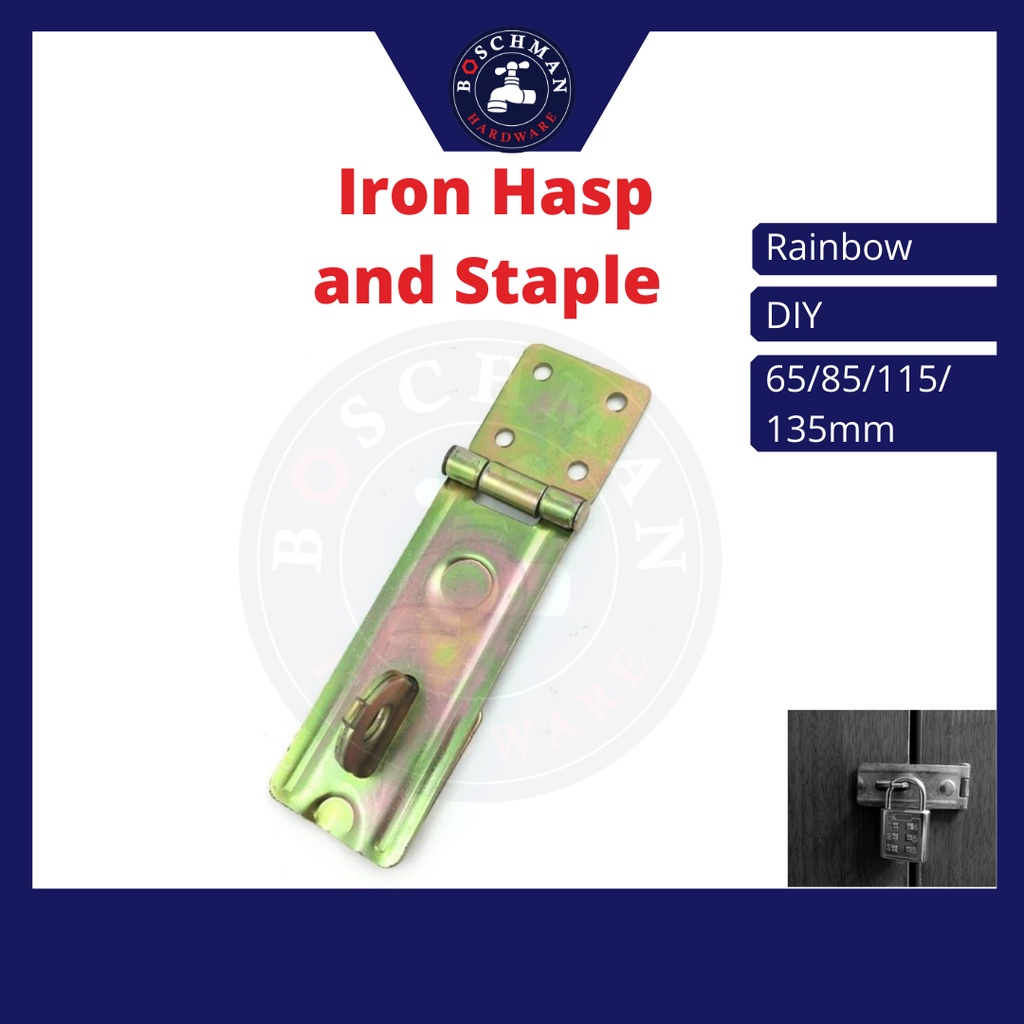 Iron Hasp and Staple Rainbow plated Door Lock Door Latch Selak Pintu ...