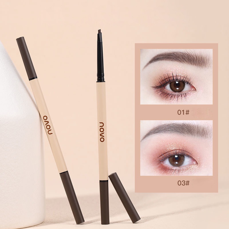 NOVO Ultra Slim Triangle Eyebrow Pencil Waterproof Smudge Eyebrows Pen ...