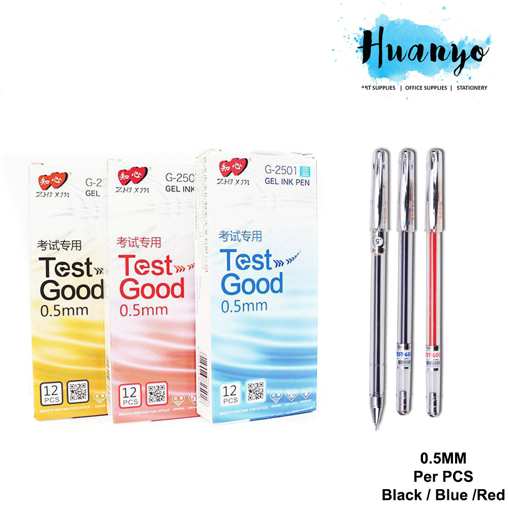 [HUANYO] Zhi Xin Test Good Gel Pen 0.5mm Tip G-2501 (Black / Blue / Red ...