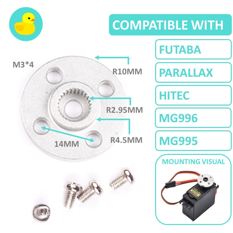 25T Aluminium Metal Round Disc Holder Horns For MG995 MG996 Servo Motor ...