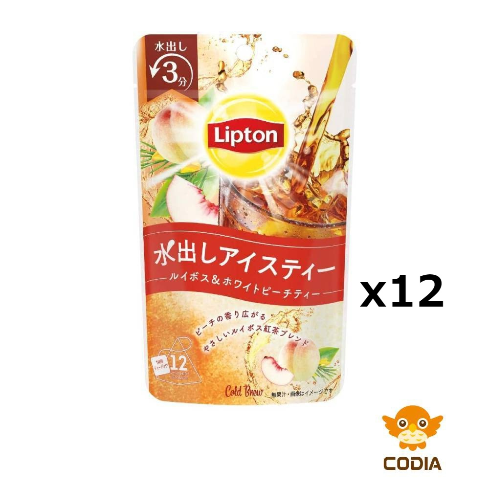 Lipton Cold Brew Rooibos and White Peach Tea - 12 Tea packets x 12 bags ...