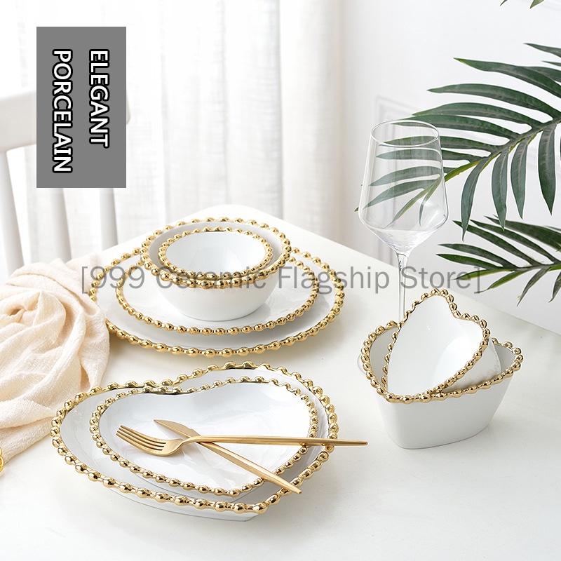 Ceramic tableware rice bowl, salad bowl, soup bowl, steak plate, dinner ...