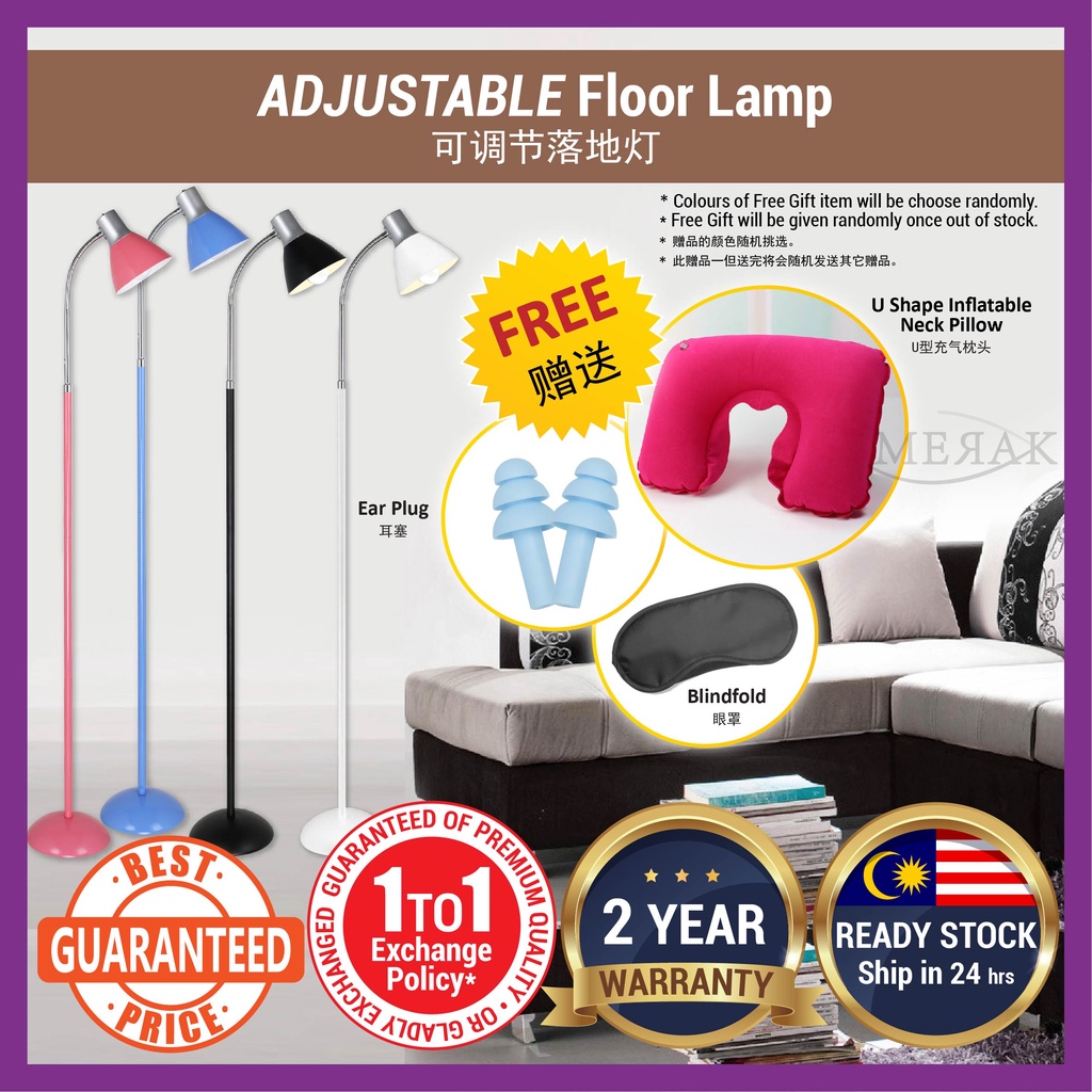 IKEA Style LED Adjustable Stand Floor Lamp Bedroom Decoration Lampu ...