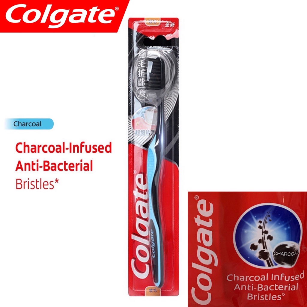 Colgate Charcoal Slimsoft Toothbrush / Available in 4 colours /Charcoal ...