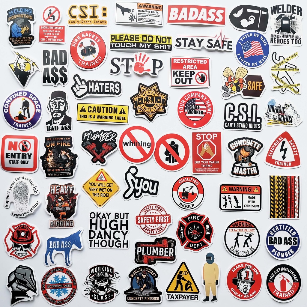 100Pcs Welder Stickers Funny Welding Helmet Stickers Hard Hat Safety ...