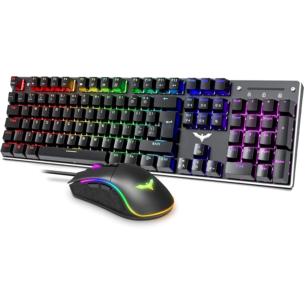 havit Wired Mechanical Gaming Keyboard and RGB Mouse Combo Set UK ...