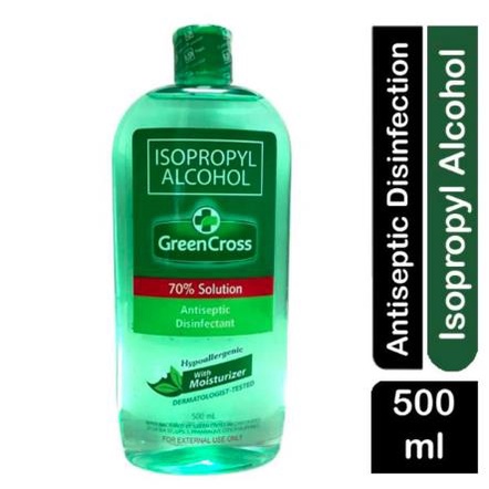 GreenCross ISOPROPYL ALCOHOL Antiseptic DISINFECTANT Liquid - (500ml x ...