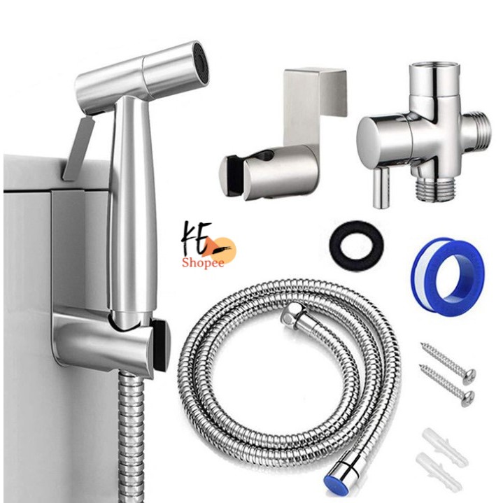 Bidet spray stainless steel set toilet hand spray hose head bathroom ...