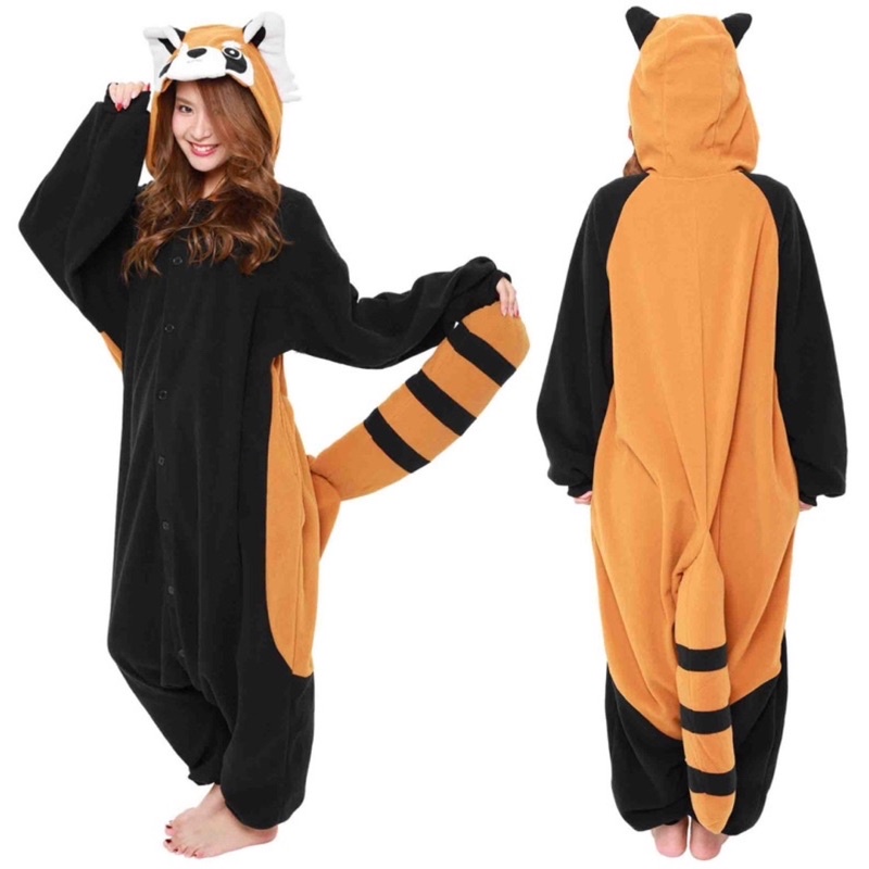 Giant Red Panda Animal Character Overall Kigurumi Onesie Pajamas ...