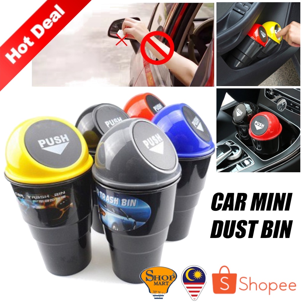 Car Mini Dustbin Trash Bin Can Automotive Cup Holder Garbage Bin Trash ...