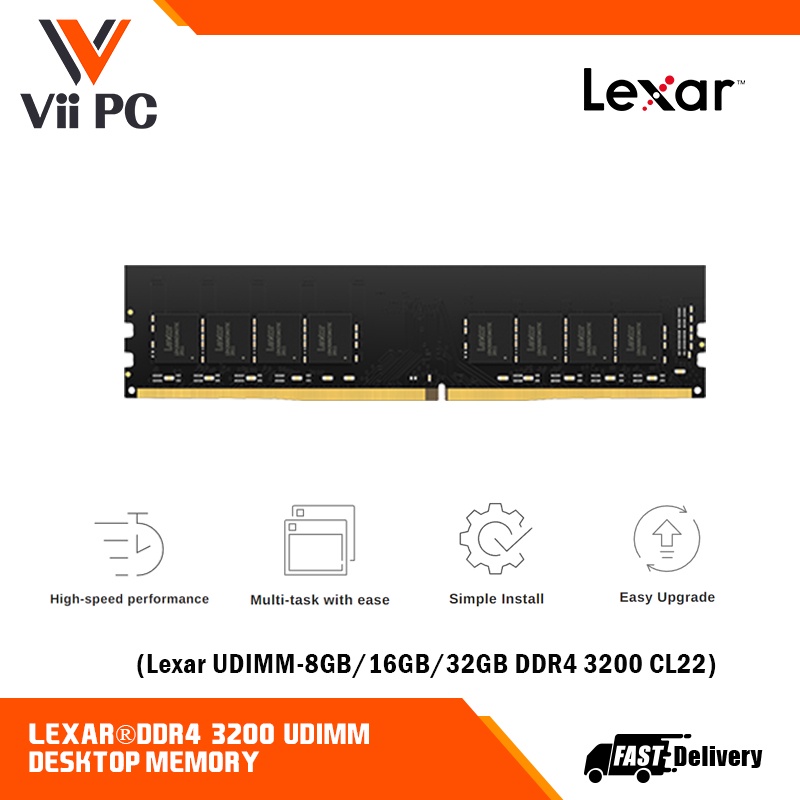 Lexar DDR4-3200 8GB 16GB 32GB CL22 UDIMM Desktop Memory | Shopee Singapore