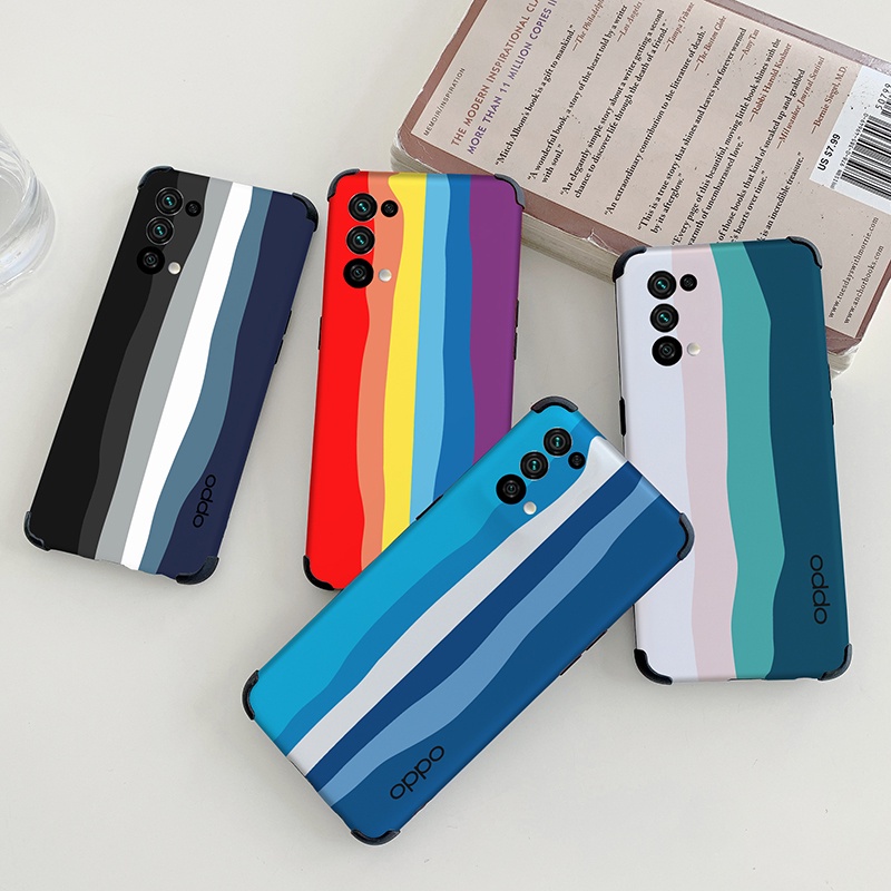 Original Rainbow Color Case OPPO Reno 6 Pro 5 Pro+ Plus 5G 4G Casing ...
