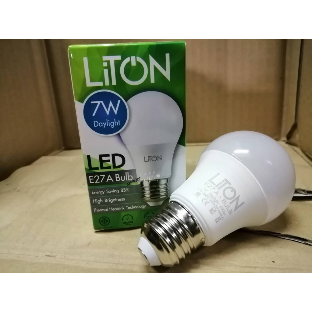 Liton LED Light Bulb Screw Terminal E27 A Globe Smart IC Model 7W Day-ight | Shopee Singapore