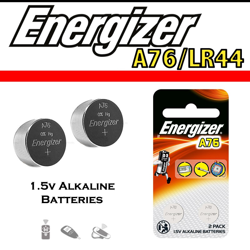 2 x Energizer A76 / LR44 1.5v Button Cell Battery Pack | Shopee Singapore