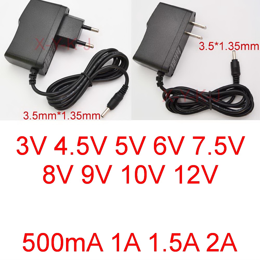 AC adapter DC 3V 4.5V 5V 6V 7.5V 8V 9V 10V 12V 1A 2A 1000mA Switching ...