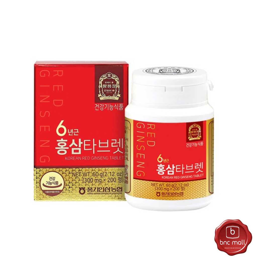 Punggi Ginseng Korean Red Ginseng Extract 6 Years Tablet (300mg x 200 ...