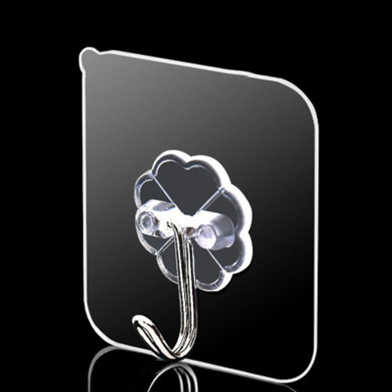3pcs Transparent Traceless Hook Household Kitchen Non Punching Strong ...