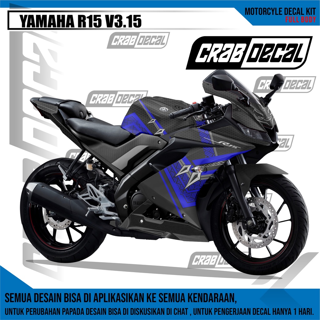 Sticker Striping Decal Yamaha R15 V3, Sticker Decal R15 V3 Variation ...