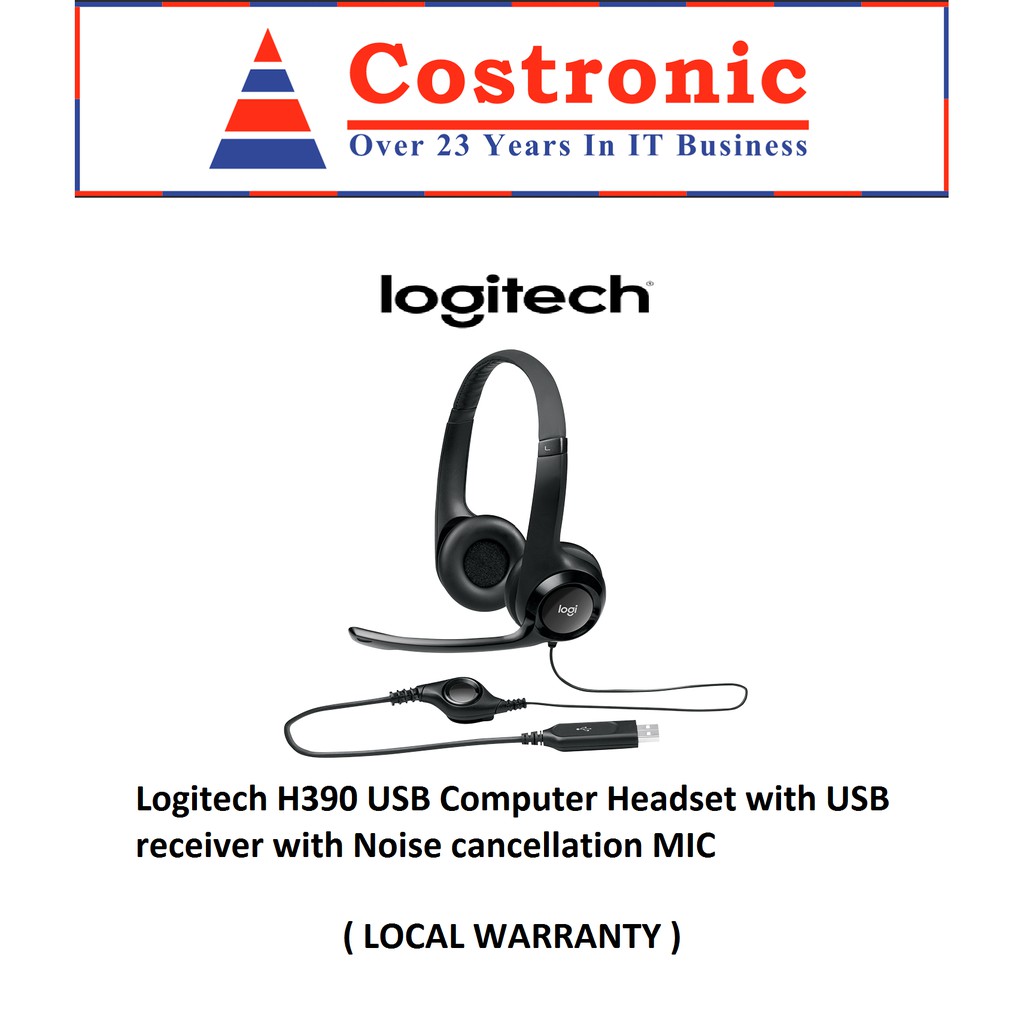 LOGITECH H390 USB COMPUTER HEADSET WITH NOISE CANCELLATION MIC | Shopee ...